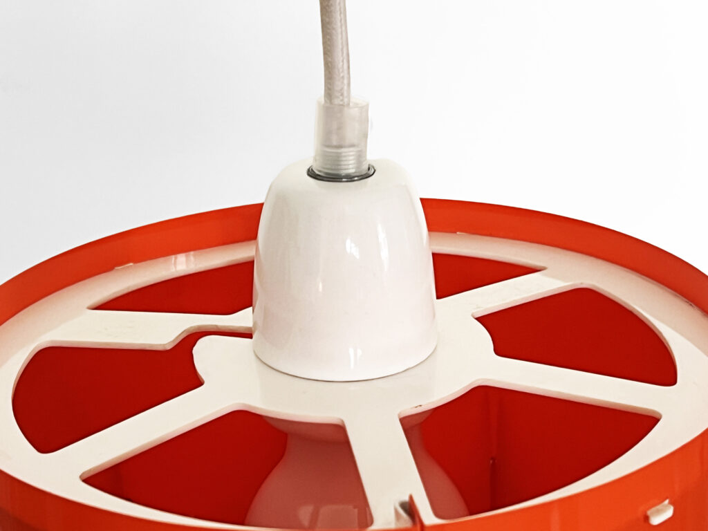 Plastic sheet pendant light by Quality System. Denmark 1970s – HAGBLOM